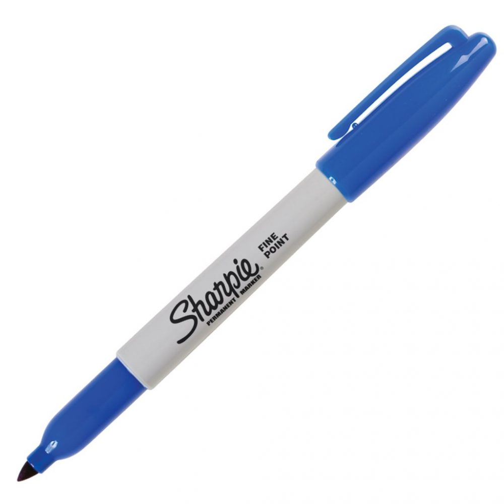 Sharpie Permanent Markers, Fine Point, Blue, 12 pcs - Beste