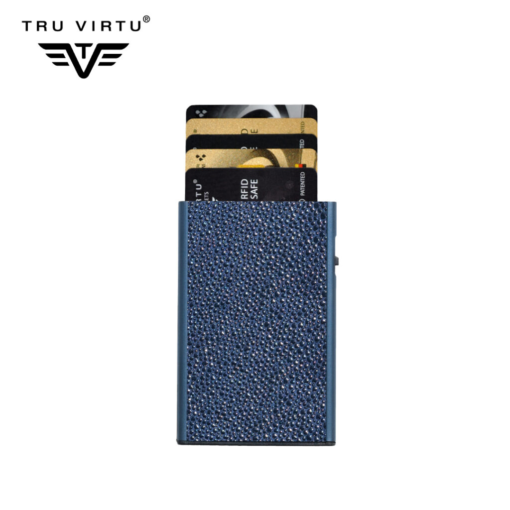 Tru Virtu Card Case Click & Slide Sting Ray Blue/Titan - Beste