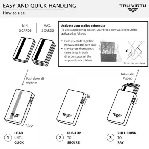 Tru Virtu Card Case Click & Slide Sleek Nappa Chestnut/Silver - Beste