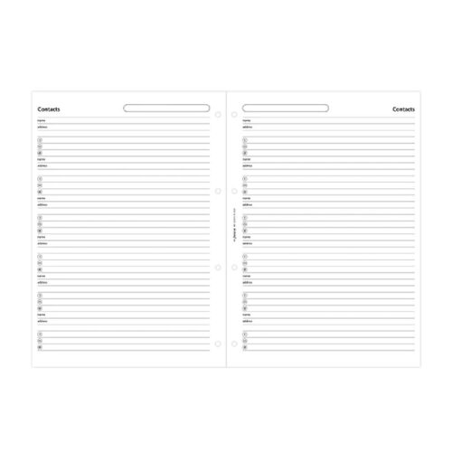 Filofax Refill A4 Paper Address (5 Lang) - Beste