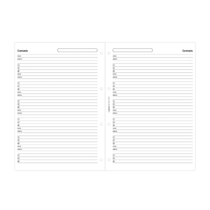 Filofax Refill A4 Paper Address (5 Lang) - Beste