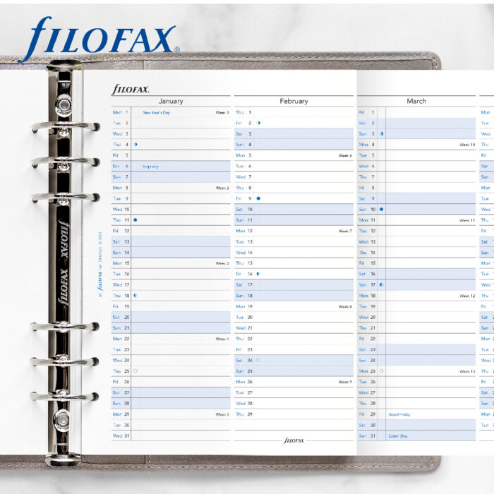 Filofax Vertical Year Planner – A5 2024 English - Beste