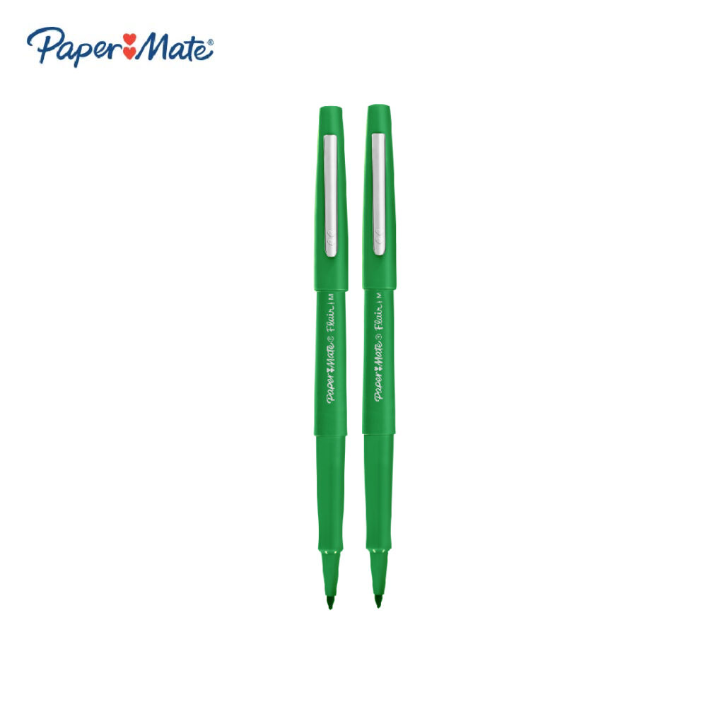 Papermate Flair Green Felt Tip No Bleed Med 0.7mm 2s - Beste