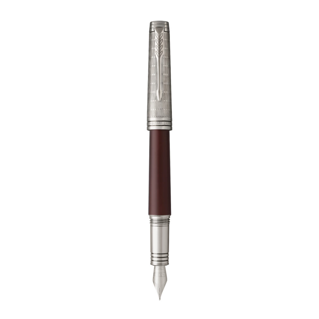 Parker Premier Custom Crimson Red FP-M | Fountain Pen |Screw on Cap ...