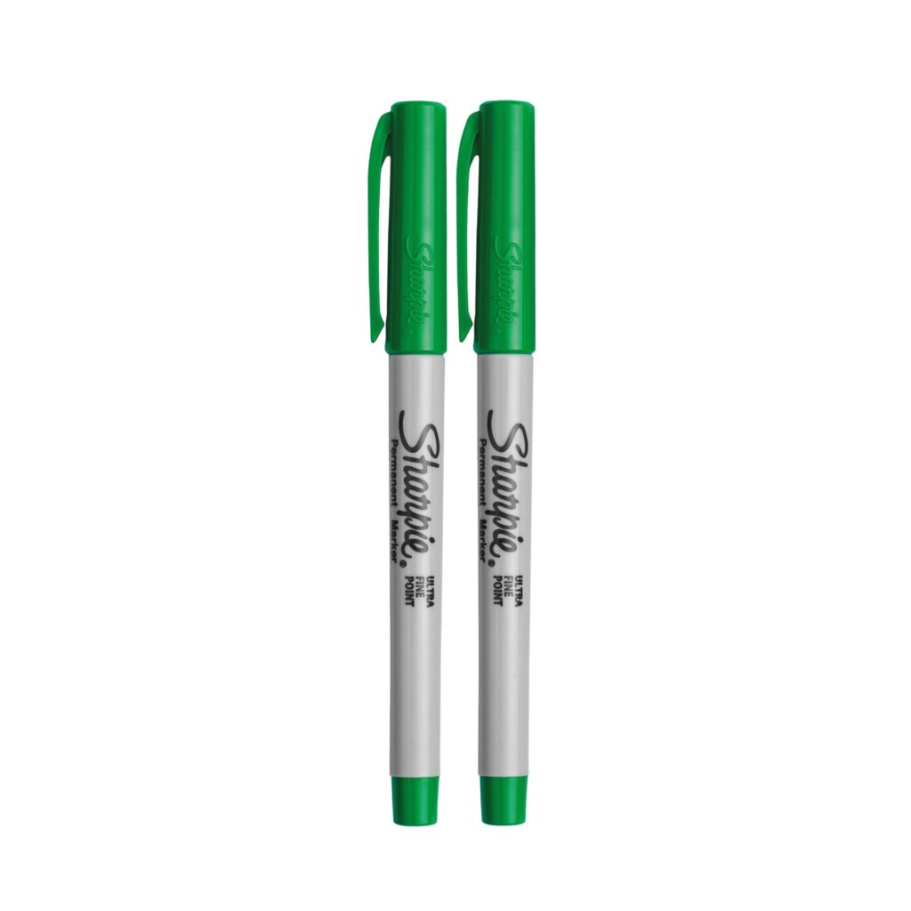Sharpie Ultra Fine Green Marker 2s & Post-it Page Marker 5 Pads 15mm x ...