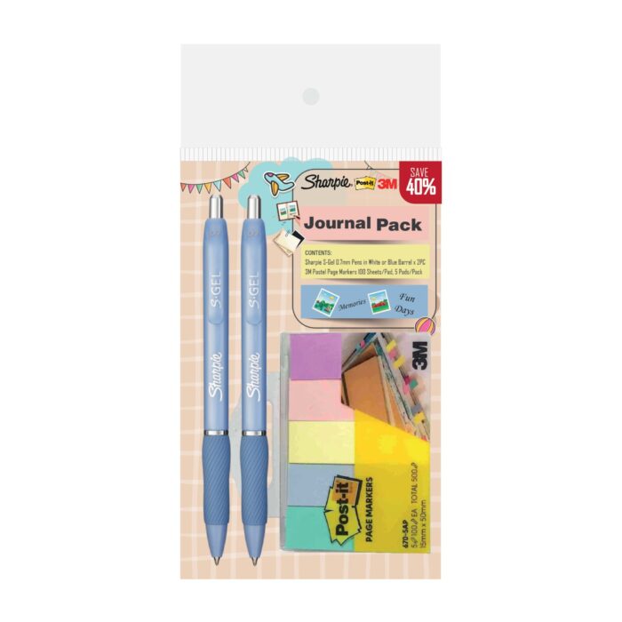 Sharpie S Gel Ball Pen 0.7mm 2s & Post-it Page Marker 5 Pads 15mm x ...