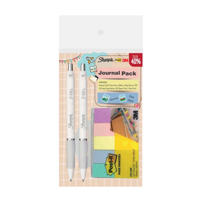 Sharpie S Gel Ball Pen 0.7mm 2s & Post-it Page Marker 5 Pads 15mm x ...