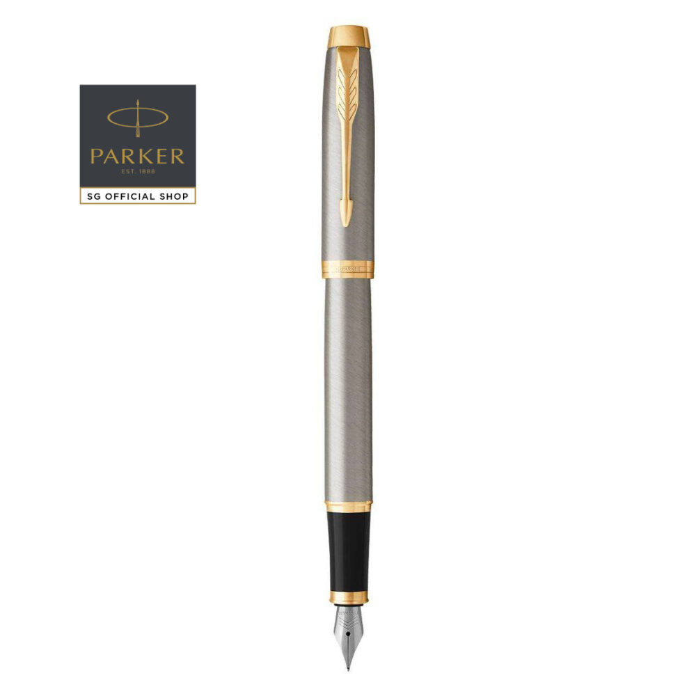 Parker IM Trans Brushed Metal Gold Trim Fountain Pen | Medium | FP - Beste