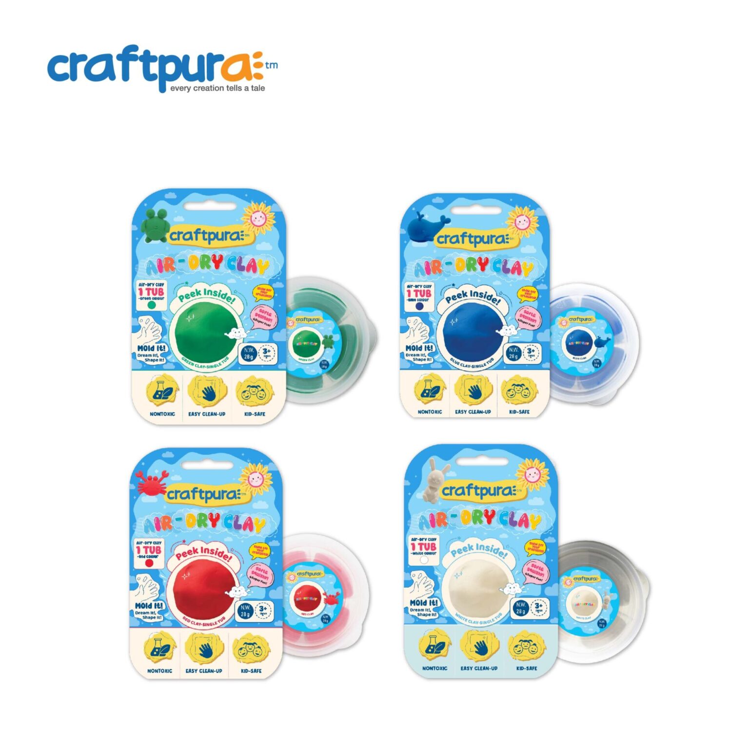 Craftpura Mini Characters Clay Kit Single TUB - Beste